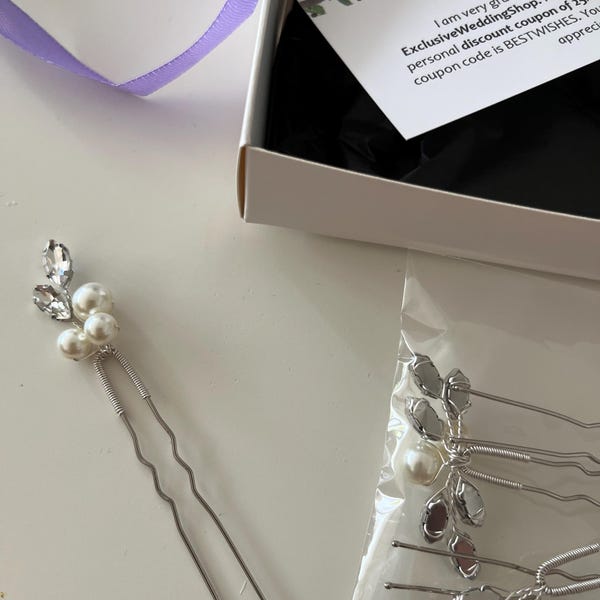 Simple Hair Pin for Bride Bridal Hair Pins Pearl Hair Pin Set Hair ...