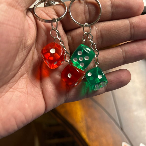 Dice Keychain, Translucent Dice, Neon Dice, Bunco Gift, Poker, Yahtzee ...