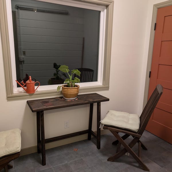 Wood Breakfast Bar | Bar Height Table | Rustic Bar Top Table | Behind ...