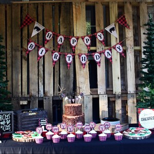 MADE TO ORDER Lumberjack Buffalo Plaid and Burlap Banner Different Text ...