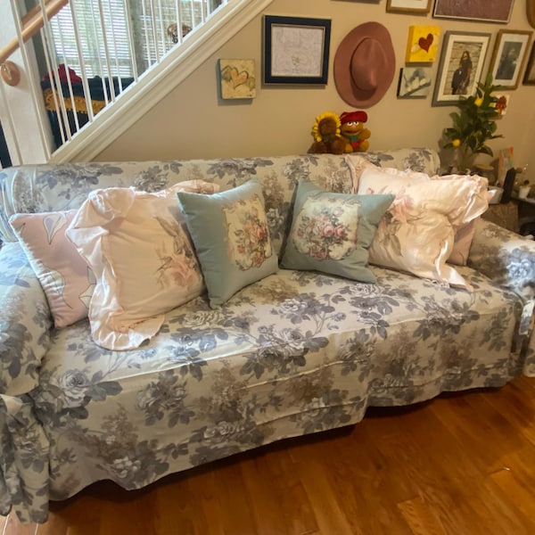 Pink Cottage Chic Rug, Bedroom Rug, Cotton Carpet, Kitchen Floor Runner ...