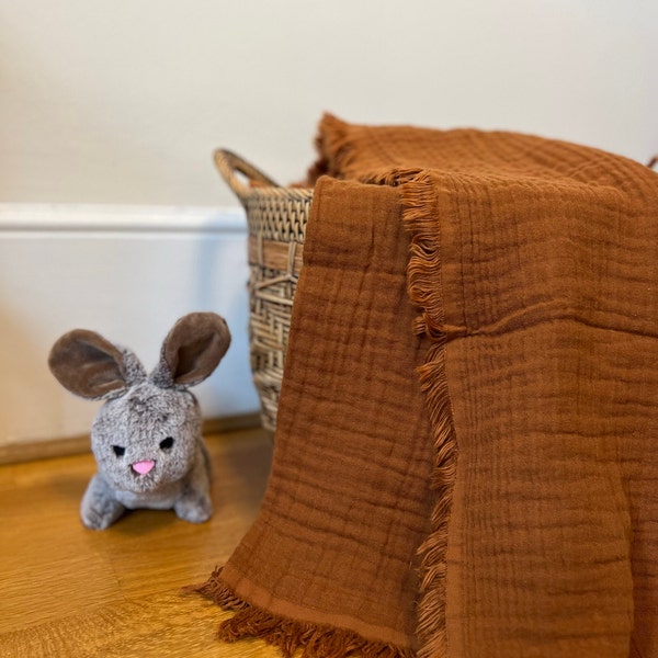 Caramel Soft Gauze Muslin 100% Cotton Baby Kids Luxury Muslin Blanket ...