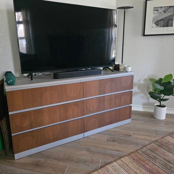 Half Circle Wood Overlays, Furniture Overlays for Ikea Malm Dresser and ...