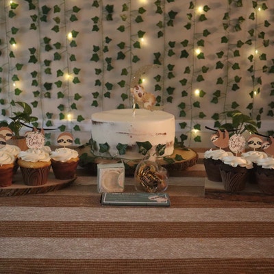 Set of 12 Sloth Baby Shower Cupcake Toppers, Sloth Baby Shower Food ...