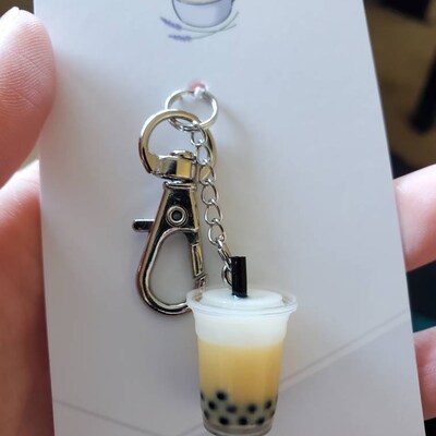 Boba Keychains Dalgona/sea Salt Series, Bubble Tea Keychain, Boba Tea ...