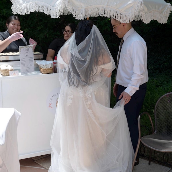 TT Blossom Drape Veil Hilda Lace, Flower Drape Veil, Drape Wedding Veil ...