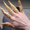 Full Armor Articulated Finger Claws Nails Ring Gold Set Style 2 ...