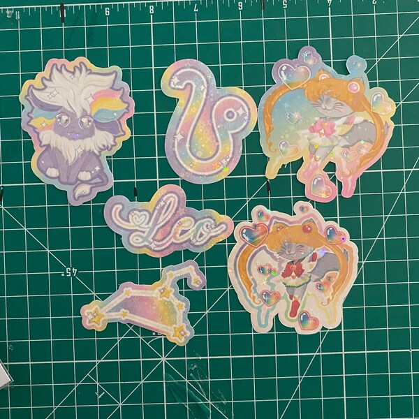 Leo Sticker Pack | Leo Stickers, Rainbow Leo Stickers, Rainbow Stickers ...
