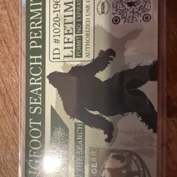 Bigfoot Search Permit 2x3.5 Wallet-sized Metal Card - Etsy