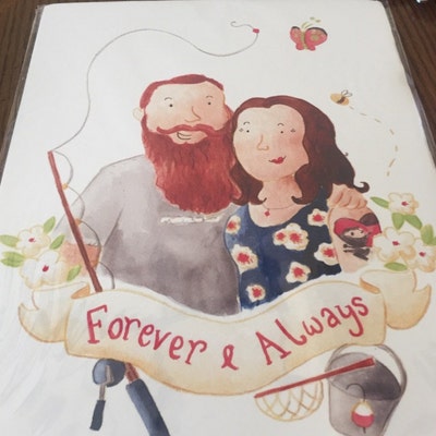 A5 1 Person Custom Portrait Hand Painted Acrylic Illustration ...