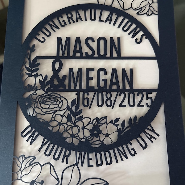 1st Wedding Anniversary Card Personalised Papercut First Year Wedding ...