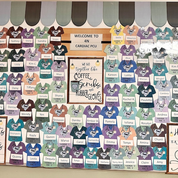 Editable Nurse Bulletin Board Sign, Medical Scrubs Poster, School Nurse ...