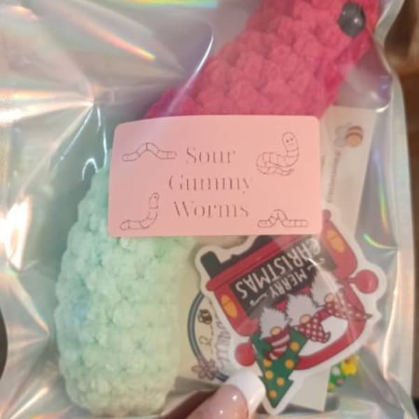 Crochet Gummy Worm | Stuffed Animal | Amigurumi | Handmade | Plushie ...