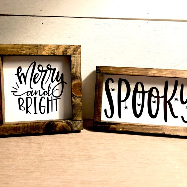 Spooky Sign|halloween Sign|halloween Decor|october 31|dixiefarmdesigns ...