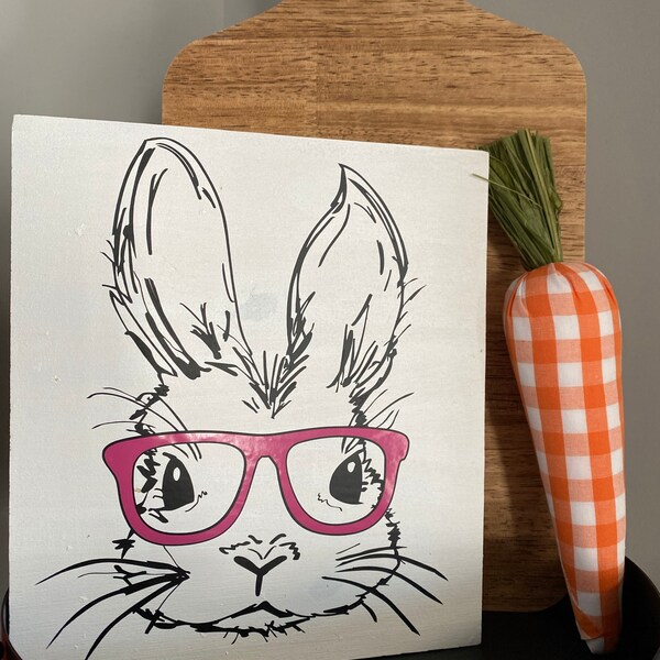 Easter Bunny With Glasses, Bunny With Glasses, Bunny With Glasses Svg ...