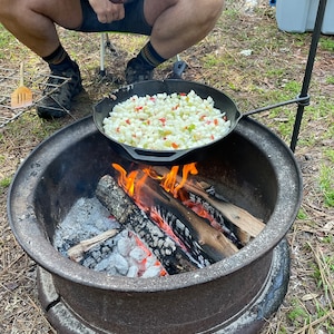 Hand Forged Campfire Cookset With Adjustable Swing Arms heavy Duty and ...