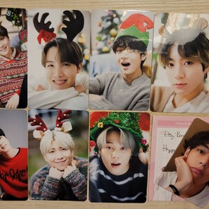 BTS Holiday Photocards Laminated Waterproof Christmas RM Jin Suga j ...