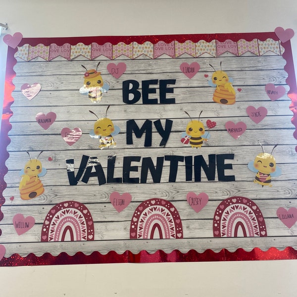 Valentines, Bee Mine, Bees, February, Valentines Day Bulletin Board Kit ...