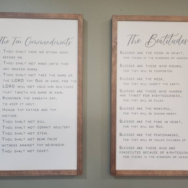 The Ten Commandments Sign, Kids Room Wall Decor, Commandments for Kids ...