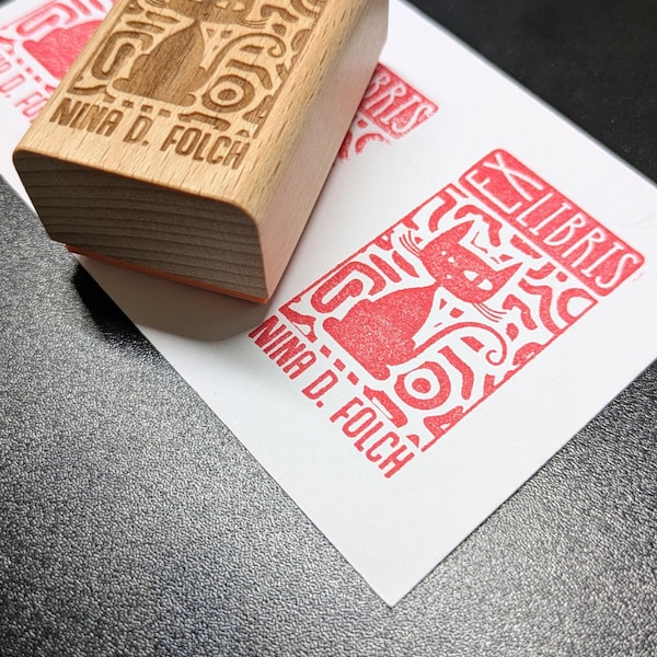 Custom Library Stamp | Flower Ex Libris Stamp | Personalized Flower ...