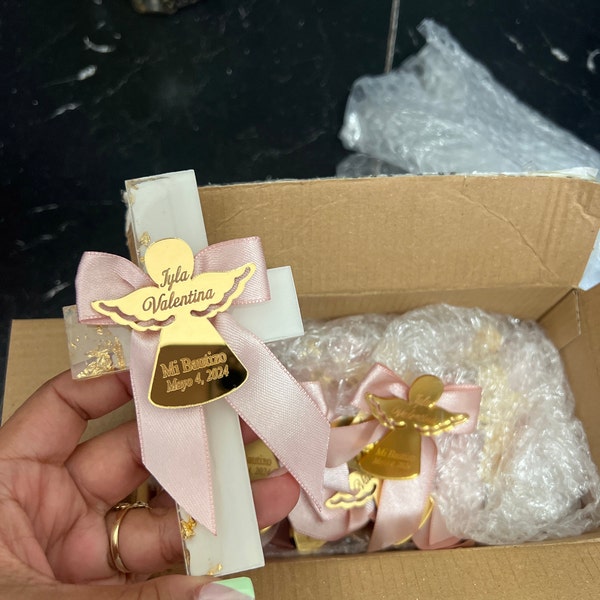 Personalized Baptism Favor Tag, Cross Baptism Name Tag, Lettering Name ...