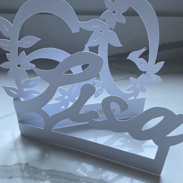 Personalised 80th 3D Paper Cut Card for a Mum/ Grandma/aunt/sister ...