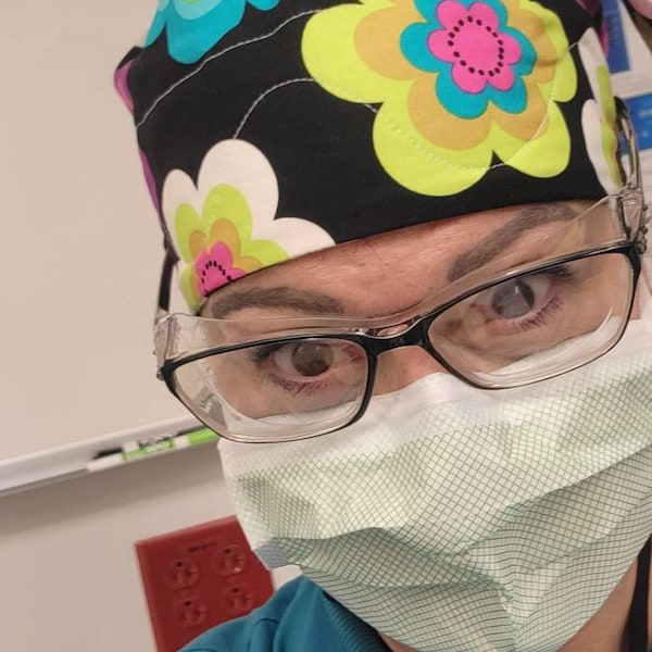 Satin Lined High Bun Scrub Cap, Surgical Nurse Cap for Long Hair - Etsy