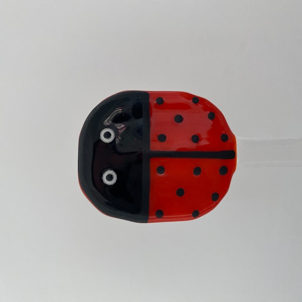 Fused Glass Ladybug Garden Decoration - Fused Glass Plant Stakes, Fused ...