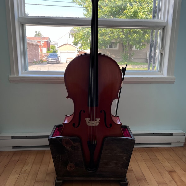 Duggh 4/4 Cello Stand. Finished Stained Wood With Soft Cushion Lining ...