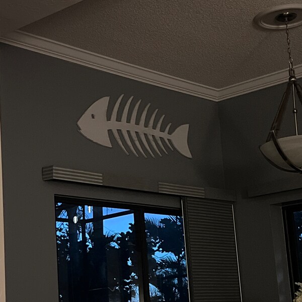 Fish Skeleton Fish Decor Fish Wall Decor Wooden Fish Art Beach Coastal ...