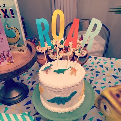 ROAR Cake Topper Birthday Party Dinosaur Birthday First - Etsy