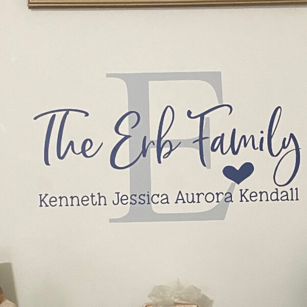 Last Name Wall Decal- Custom Last Name Decal - Custom Family Decal ...