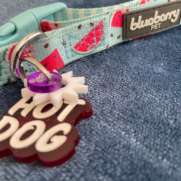 Hot Dog Personalized Pet Tag, Summer Dog ID, Wiener Dog Ready - Etsy