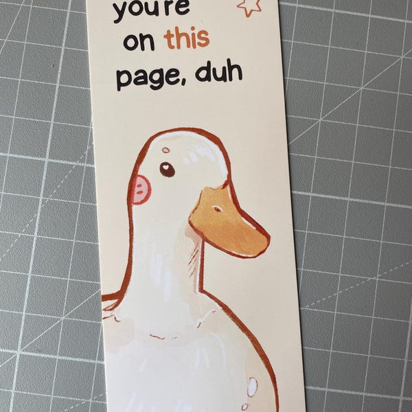 Duck Bookmark | You're on This Page | Cute Bookmark | Double Printed ...