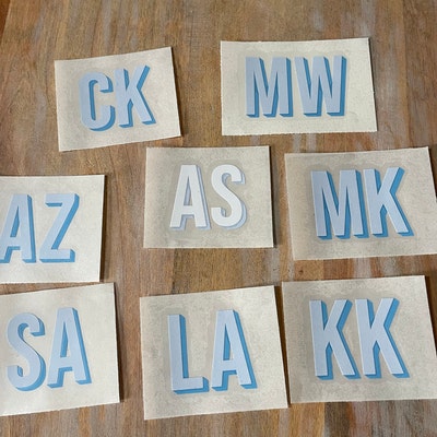 Double Layer Monogram Sticker 3D Shadow Initial Letters Vinyl Decal ...