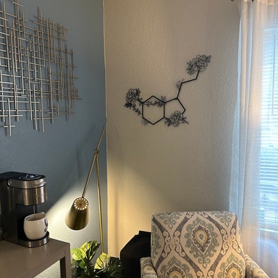 Serotonin Metal Wall Art ,flowered Serotonin Molecule,symbol of ...