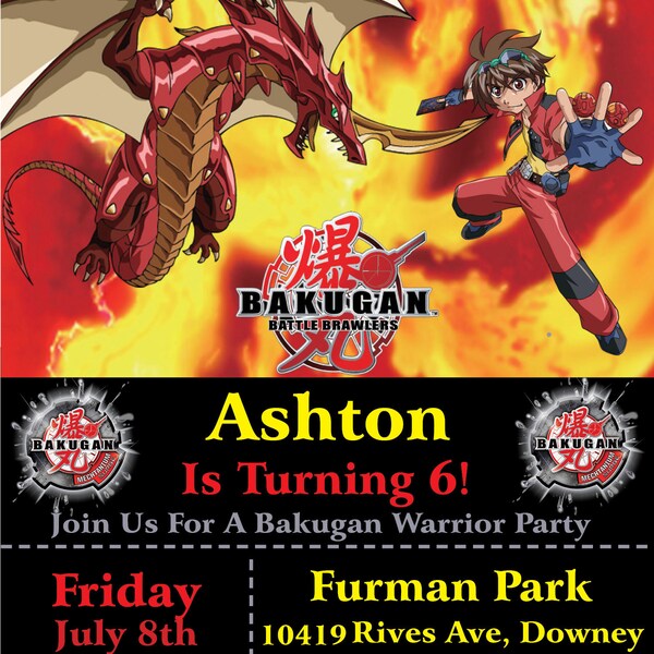 Personalized Bakugan Backdrop, Bakugan Party, Bakugan Birthday ...