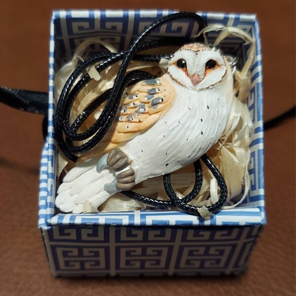 Magic Necklace Barn Owl Necklace Owl Amulet Polymer Clay - Etsy