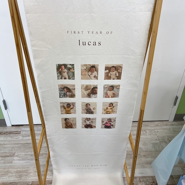 Baby's First Year Photo Banner/ First Birthday Backdrop/ Custom Photo ...