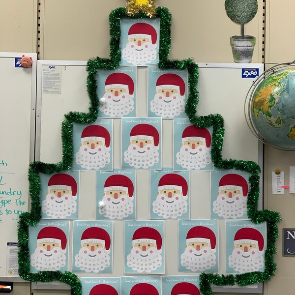 Santa Advent Calendar Printable Christmas Countdown Calendar Santa ...