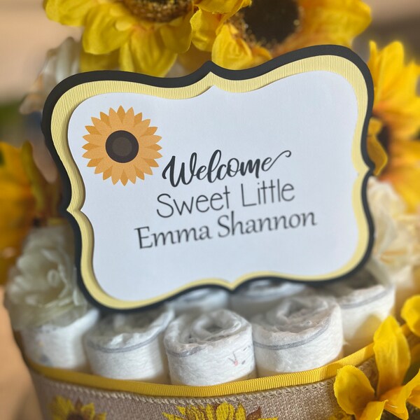Welcome Baby Girl Tag-diaper Cake Sign-baby Girl Centerpiece-its A Girl ...