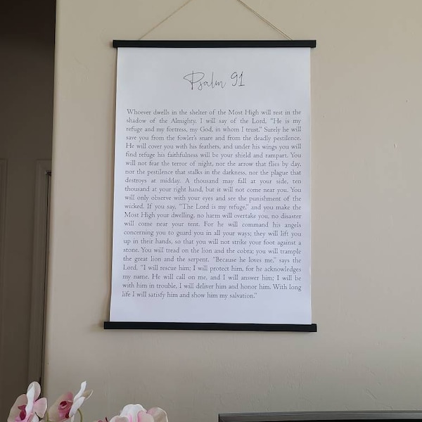 Psalm 91, Psalm 91 Wall Art, Psalm 91 Print, Bible Verse Wall Art ...