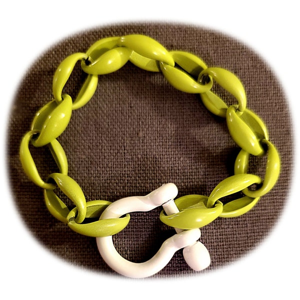 Enamel Plated Colored Chain 15x11x4mm, Colorful Chain, Chunky Statement ...