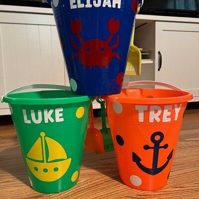 Bucket Pail and Shovel Personalized Summer Beach Kids Toy, Summer Beach ...
