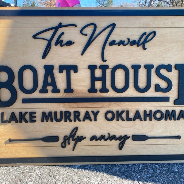 Boat House Wall Sign, Wood Boat House Sign, Nautical Home Decor, Lake ...