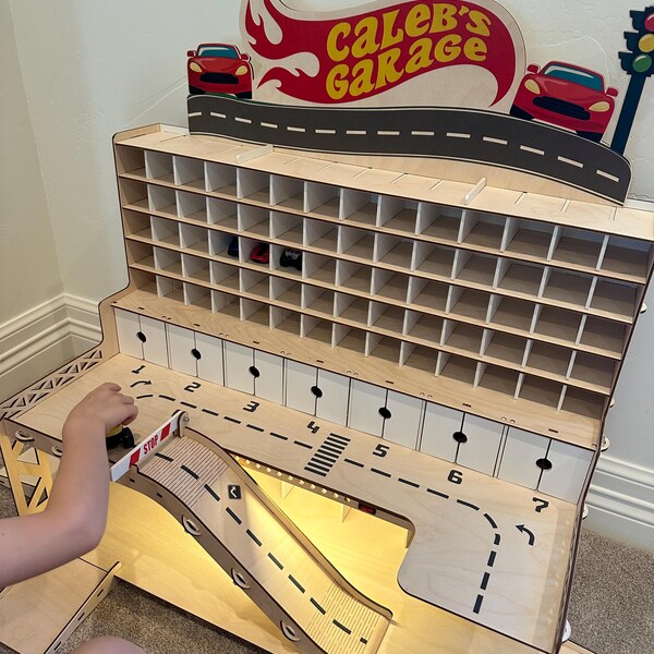Toy Car Garage With a Toy Car Wash, Doors, Gates and Mutiple Ramps - Etsy