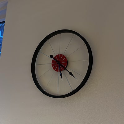 Max Wall Clock Made of Rims and Bicycle Spokes, Bamboo Wood, Reloj - Etsy