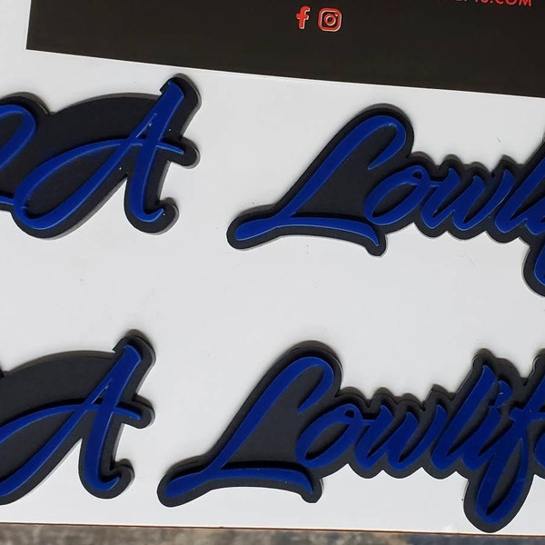 Custom Text Car Badge - Script Font - Type Your Own and Choose Your ...