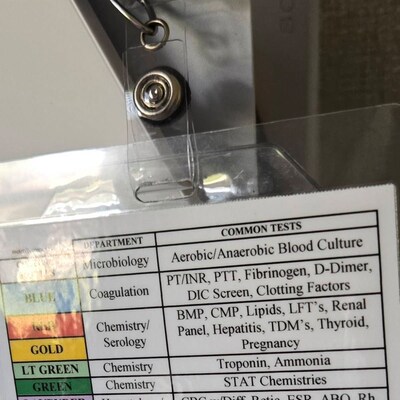 Order of Draw Badge Card. Common Blood Tests/tubes. - Etsy