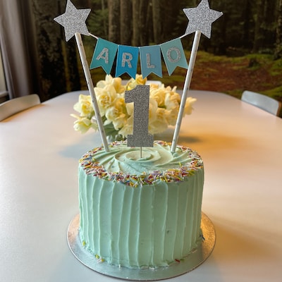 Personalized Boys Cake Topper Boys Cake Bunting Custom Cake Topper ...